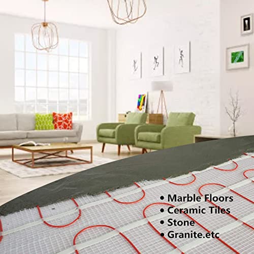Raguso Electric Floor Heater Mat, Self Adhesive Mesh Easy to Install Multifunctional 240W Insulating PEP PVC Protective Sleeve Floor Heating Pad for Wood Floors(#1)