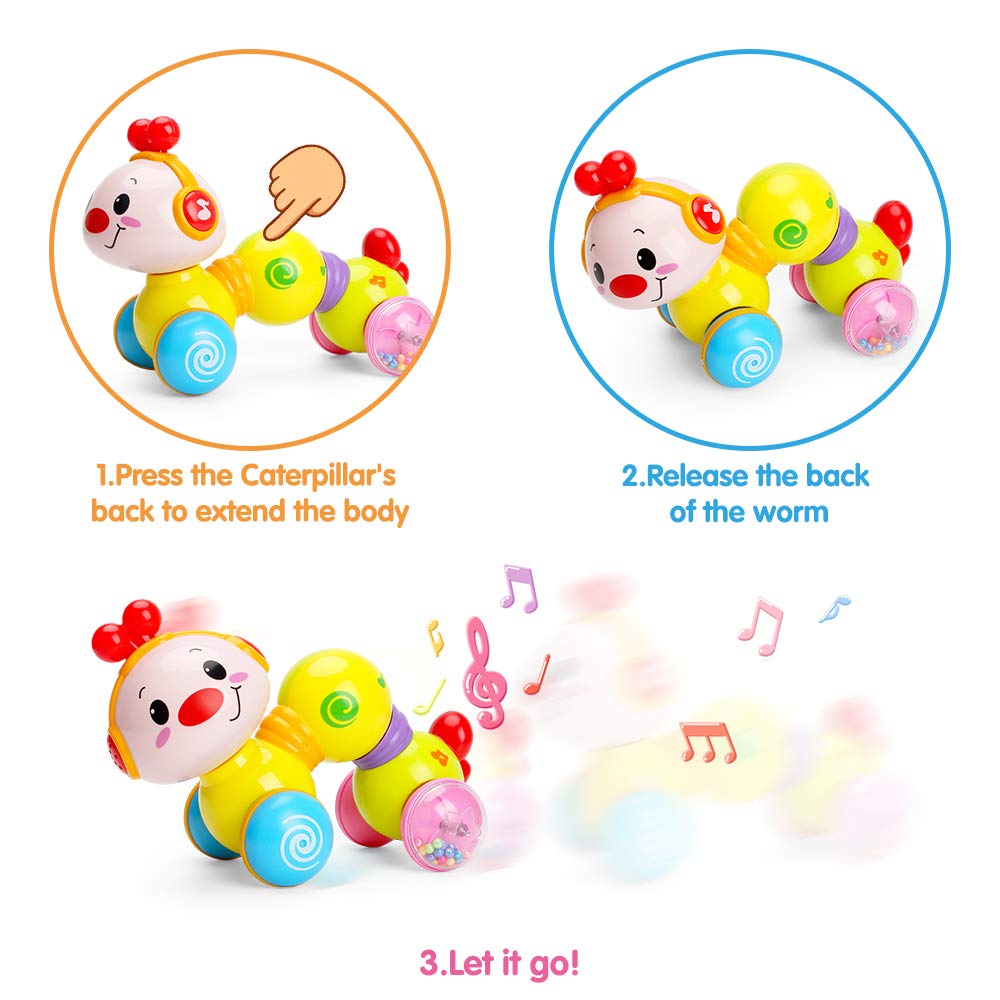 TINOTEEN Baby Musical Toy Toddler Crawling Caterpillar Toy for 1 2 3 Year Old Babies Toddlers