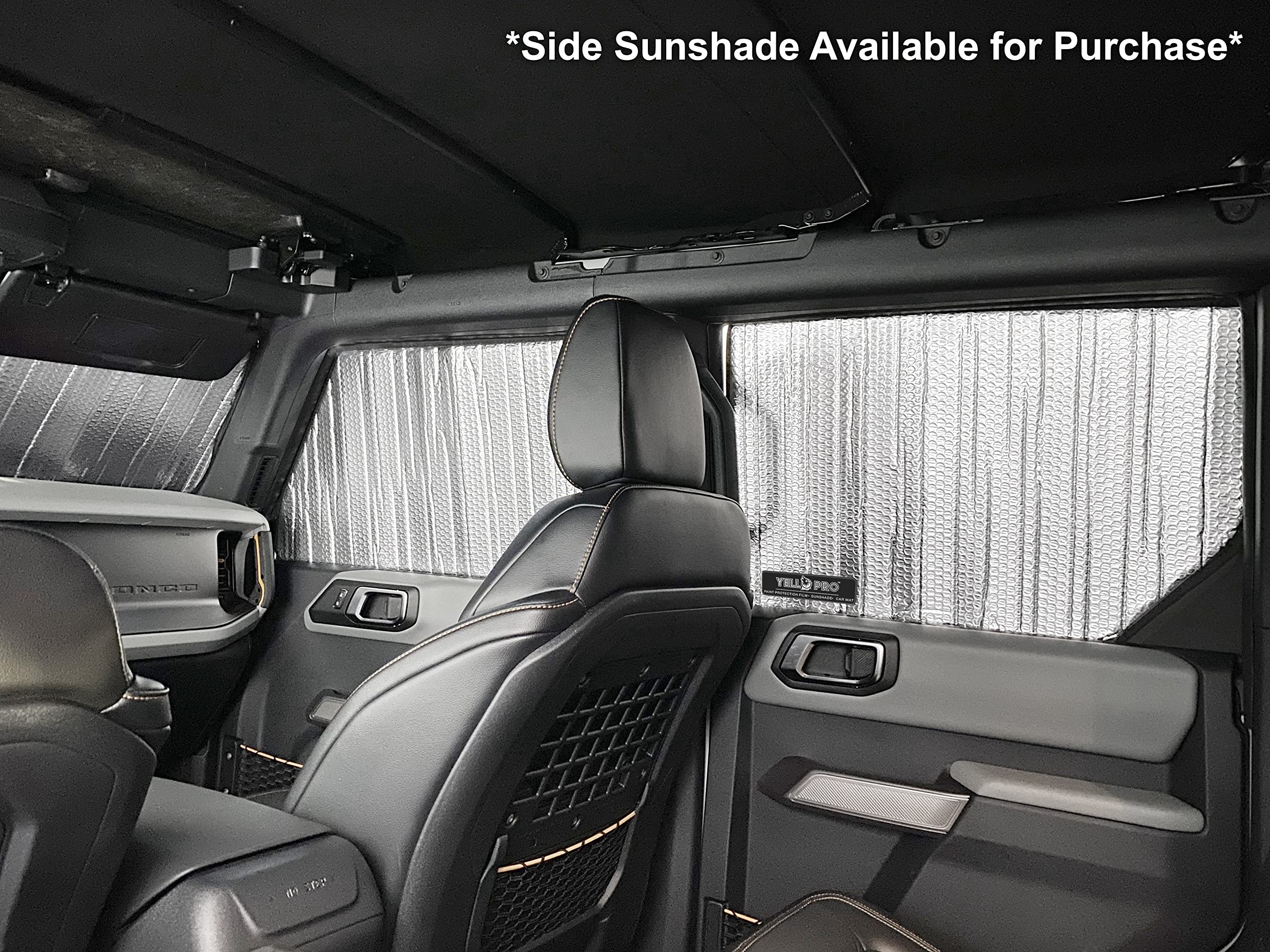 YelloPro Auto YelloPro Custom Fit Reflective Front Windshield Sunshade for 2021 2022 2023 2024 Ford Bronco SUV - (Nor for Sport Model), Sun Protection UV Reflector Accessories [Made in USA]