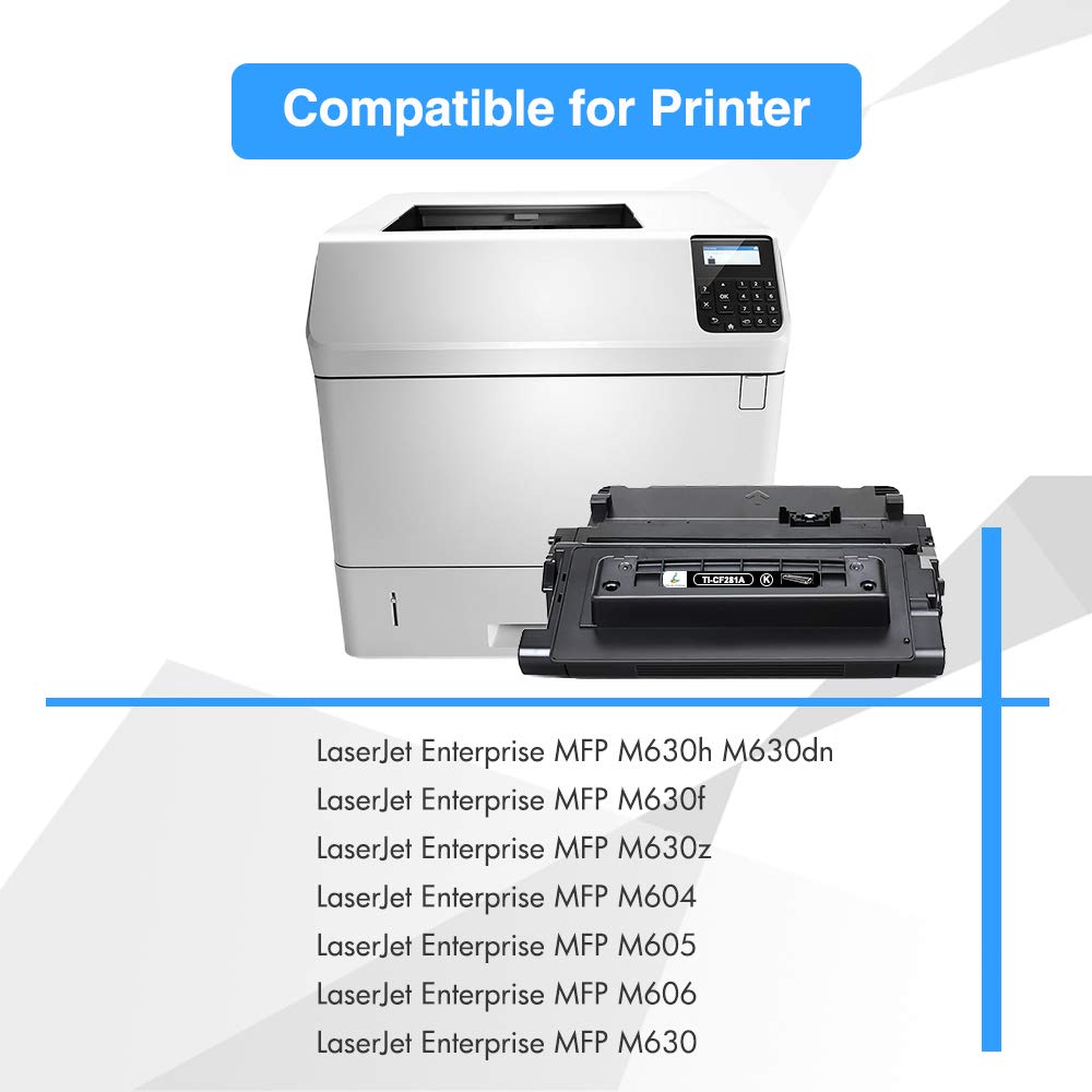 TRUE IMAGE Compatible Toner Cartridge Replacement for HP 81A CF281A 81X Enterprise MFP M605 M604 M604N M604DN M605N M605DN M605X M630 M606 M630h M630dn M630z Printer Ink (Black, 1-Pack)
