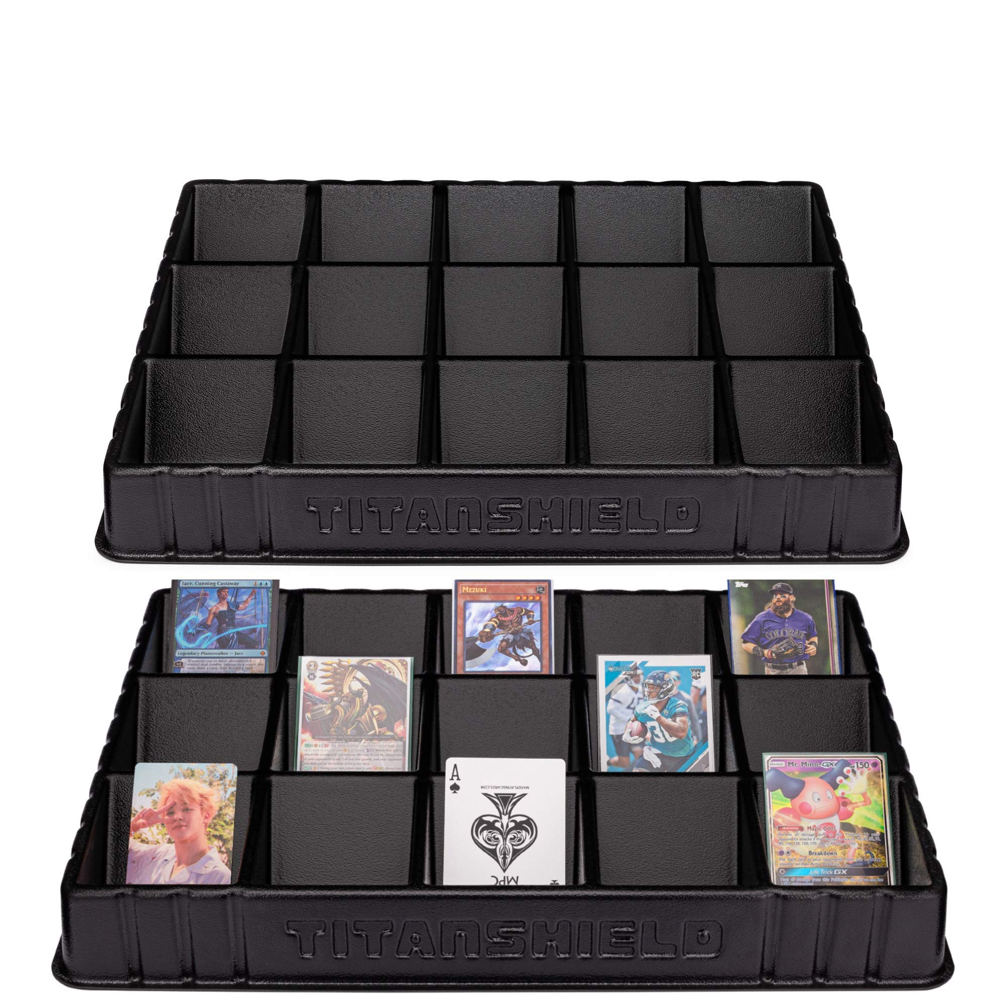 TitanShield (2 Pack Card Sorting & Dealer Tray, Black
