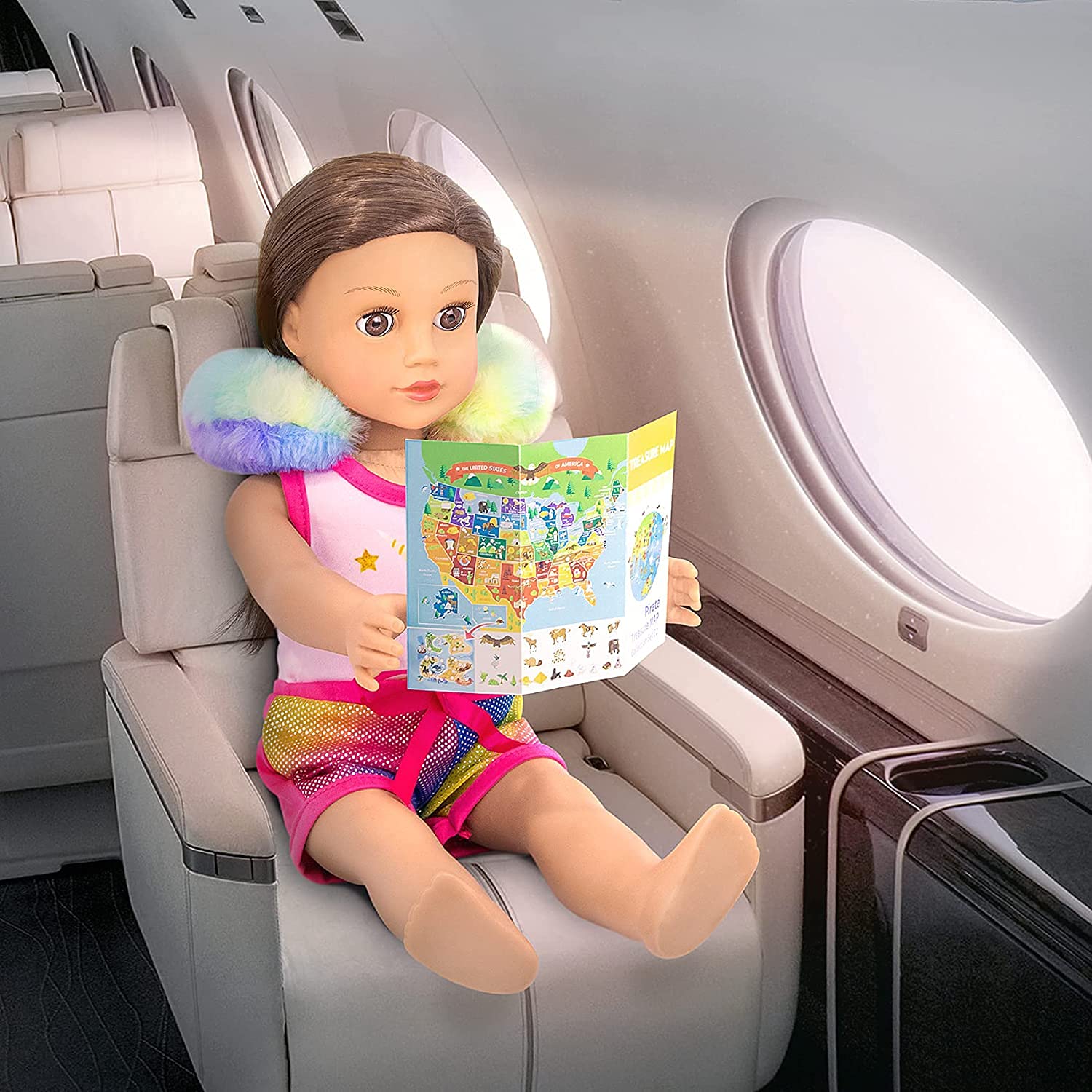ZITA ELEMENT 24 Pcs 18 Inch American Doll Accessories Clothes and Suitcase Set Including 18 Inch Doll Clothes Suitcase Backpack and Other Travel Set