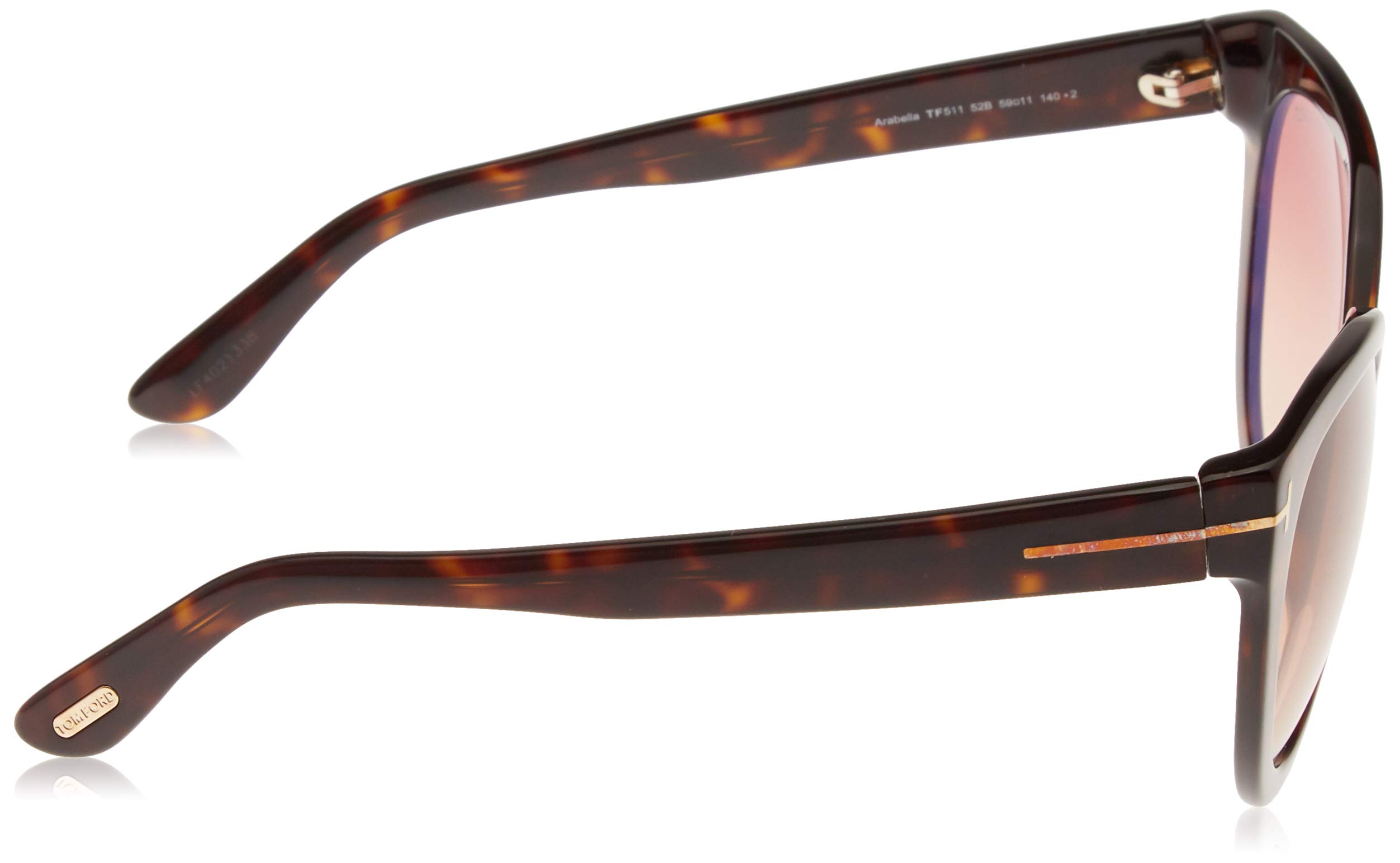 Tom Ford Arabella FT-511 52B Women Havana Brown Crossover T Logo Butterfly Sunglasses
