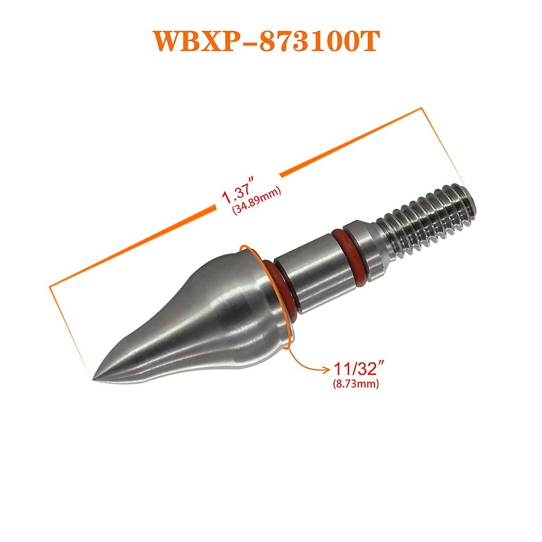 Wisdom Stainless Steel Archery Field Points 100 Grains, Easy Pull Various,OD 9/32"(7.14mm) 19/64''(7.54mm) 5/16''(7.94mm) 11/32''(8.73mm) Screw in Archery Field Tips (11/32''Combo Point, 100grains)
