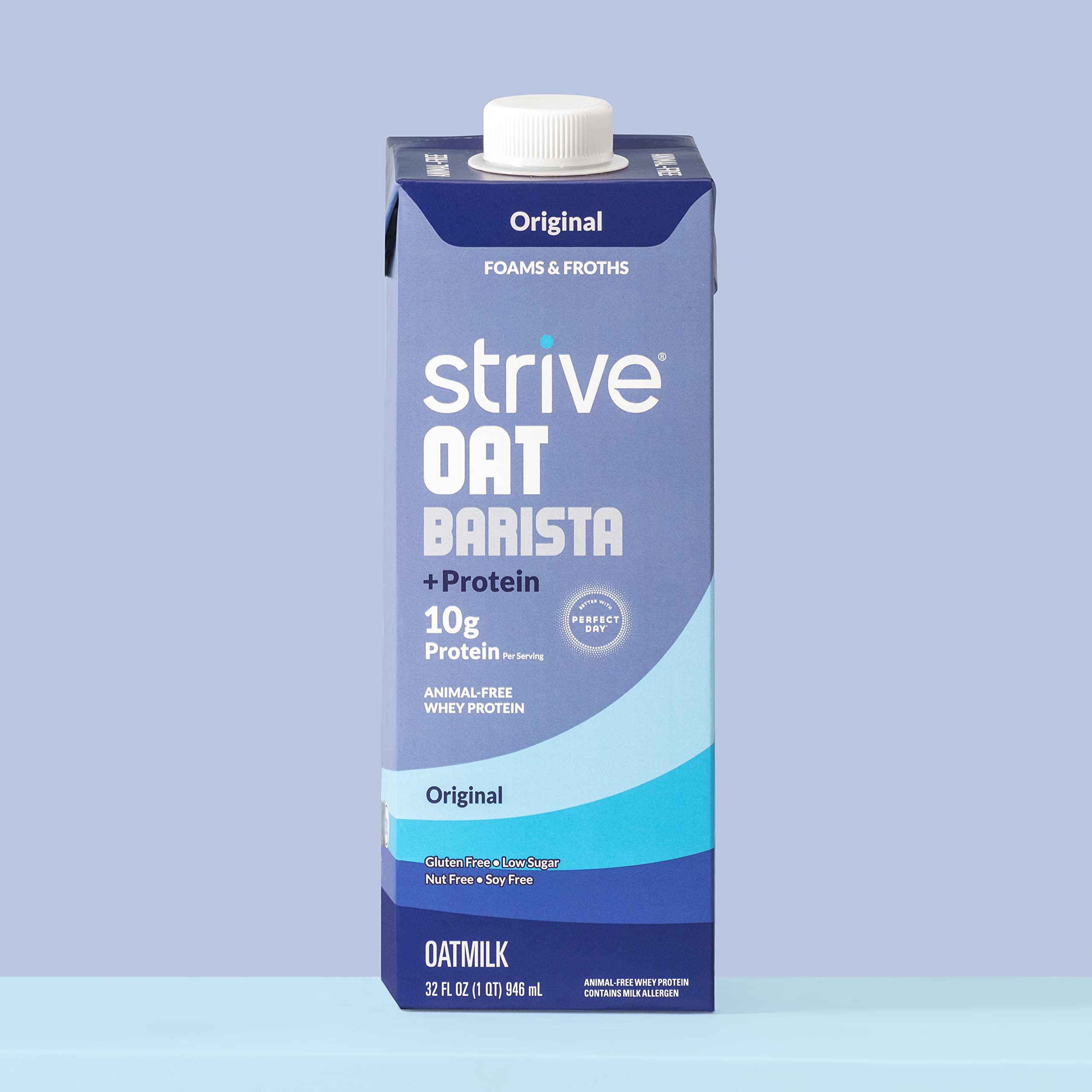 Strive Oat Barista with Protein, 10g Protein per Serving, 32 fl. oz (Pack of 6), Animal-Free Whey Protein, Precision Fermentation, Perfect Day, Alt Milk