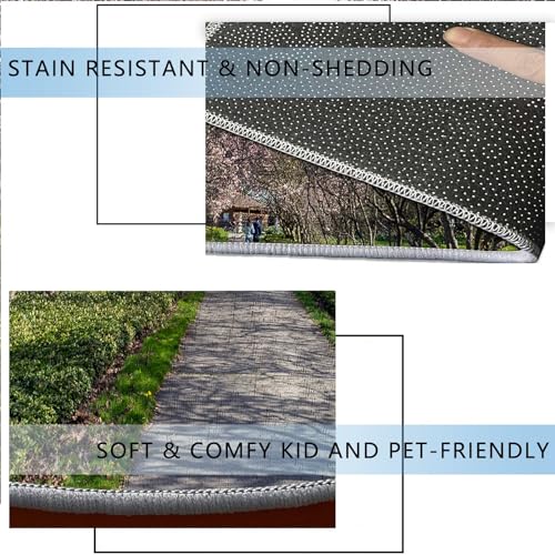 Round Chair Mat for Hard Floors Garden Path Heavy Duty Floor Protector Purple Anti-Slip Desk Mat Floor Mat for Office Chair 2 FT