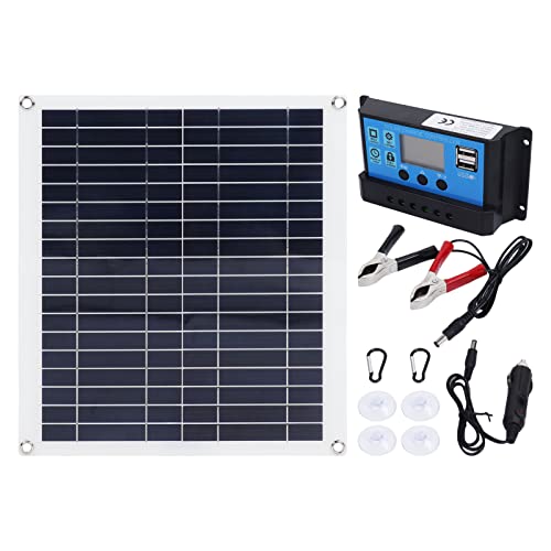 Solar Panel Kit Photovoltaic Flexible Small Multipurpose Charger Power Generation Flexible Panel 100W Battery Charger with 100A 20W Set for Battery Charging Photovoltaic Panel Solar Panels