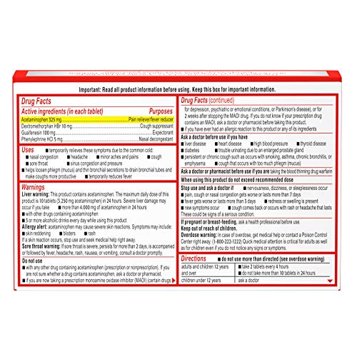 Sudafed PE Head Congestion + Flu Severe Decongestant Tablets for Adults, 24 ct