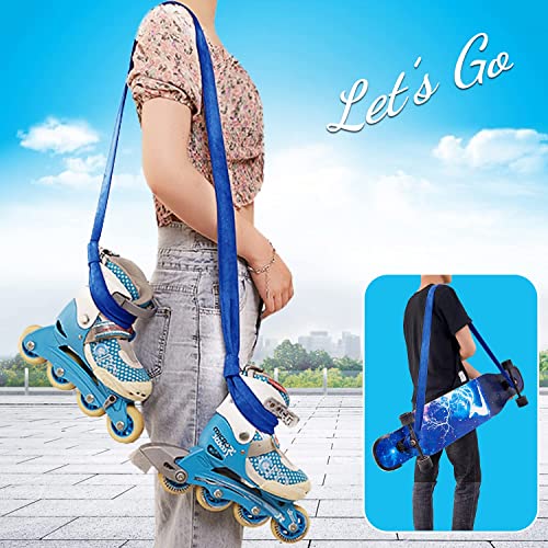 YH&GS Roller Skate Leash Adjustable Ski Boots Carrier Strap Snowboard Boot Shoulder Sling Leash Fashionable Transport Strap Speed Strap Quad Skate Strap for Ice Skates(Blue)