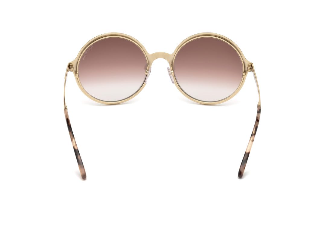 Tom Ford FT0572 28Z Shiny Rose Gold Ava Round Sunglasses Lens Category 2 Size 5