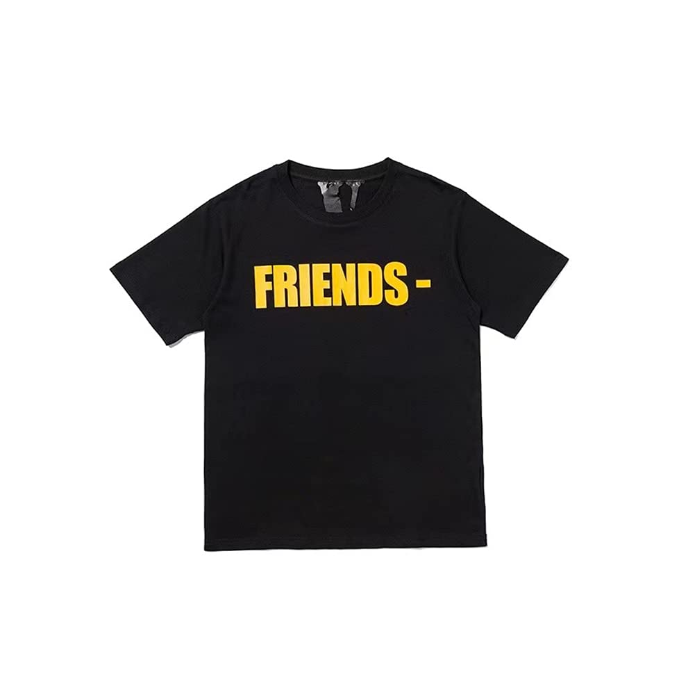 X Python Shirts Tide Hip Hop Print T Shirt Classic Friends Big Yellow V Cotton Short Sleeve Loose T-Shirt