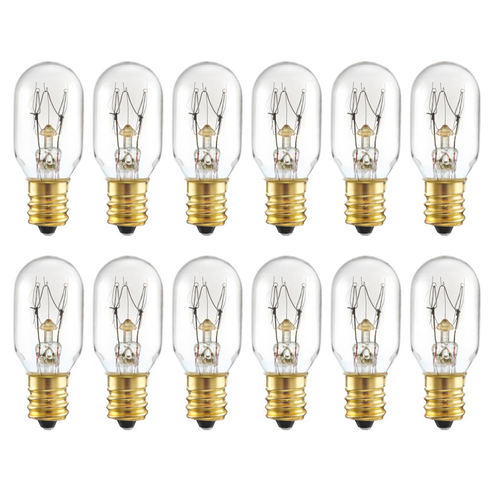 Vinkoe Kitchen 25 Watt Salt Lamp Bulbs Himalayan Original Replacement Light Bulbs Incandescent Candelabra Bulbs E12 Socket-12 Pack