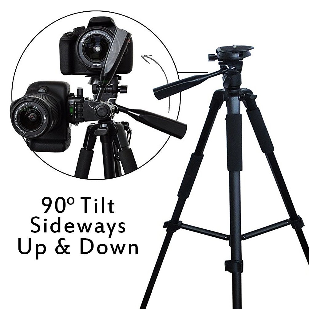 Xtech Pro Series 72� inch Tripod with Carrying Case, 3 Way Pan-Head for Canon, Nikon, Olympus, Sony, Fuji, Samsung, Panasonic, Pentax and Other Similar Digital Cameras and Camcorders