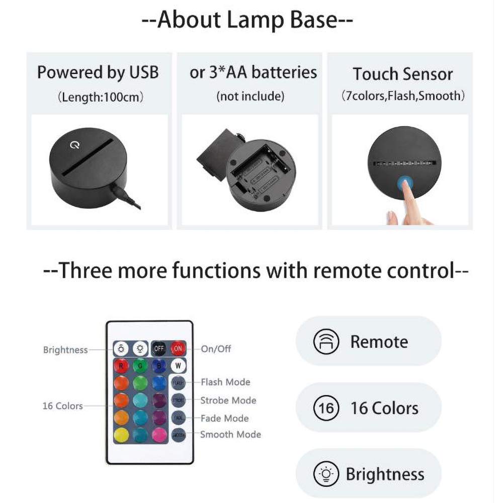 X TRIM Hnfsliuhao Yoshi Mario 3D Led USB Lamp Cartoon Game Figure Super Acrylic Novelty Christmas Lighting Gift RGB Touch Remote Controller Toys