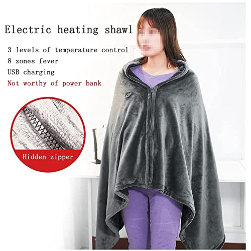 Sywlwxkq Heating Pad Blanket Portable, with Heating Settings and Auto Shutoff Electric Lap Blanket Throw, for Car Office Home Chair Grey Blanket Electric