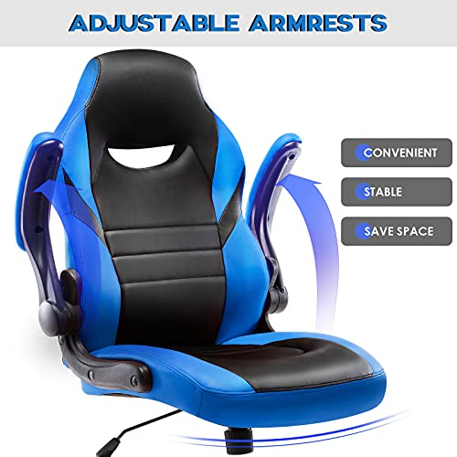 STARSPACE 2022 Flip-Up Arms Office Gaming Chair, Ergonomic Swivel Computer Desk Task Chair for Home Office (Blue)
