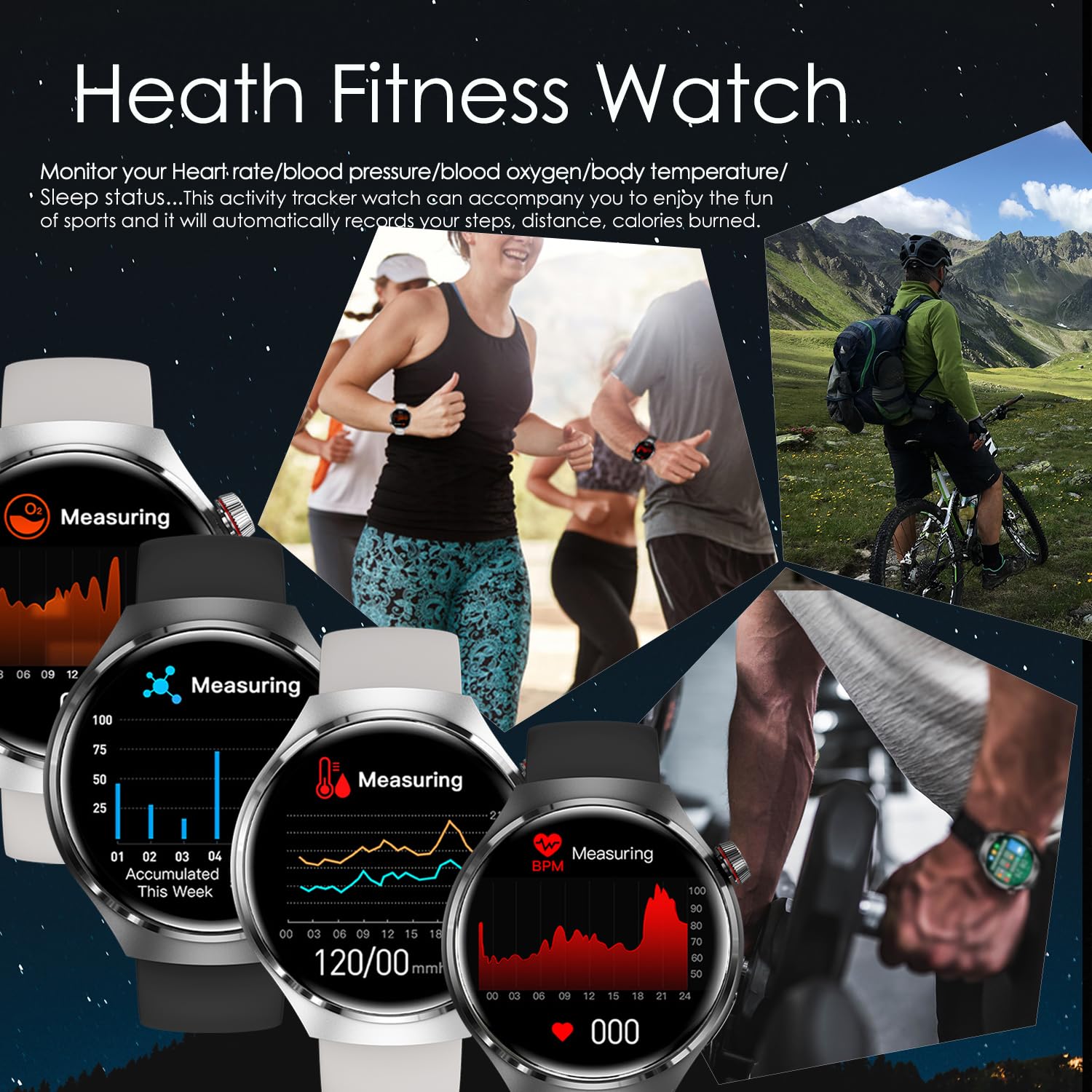 Smart Watch for Men(Make/Answer Call) Bluetooth Call 1.53" HD Military Smartwatch for Android iPhone Phones IP68 Waterproof Outdoor Sport Watches Activity Tracker Sleep Heart Rate (gt4 pro-silver)