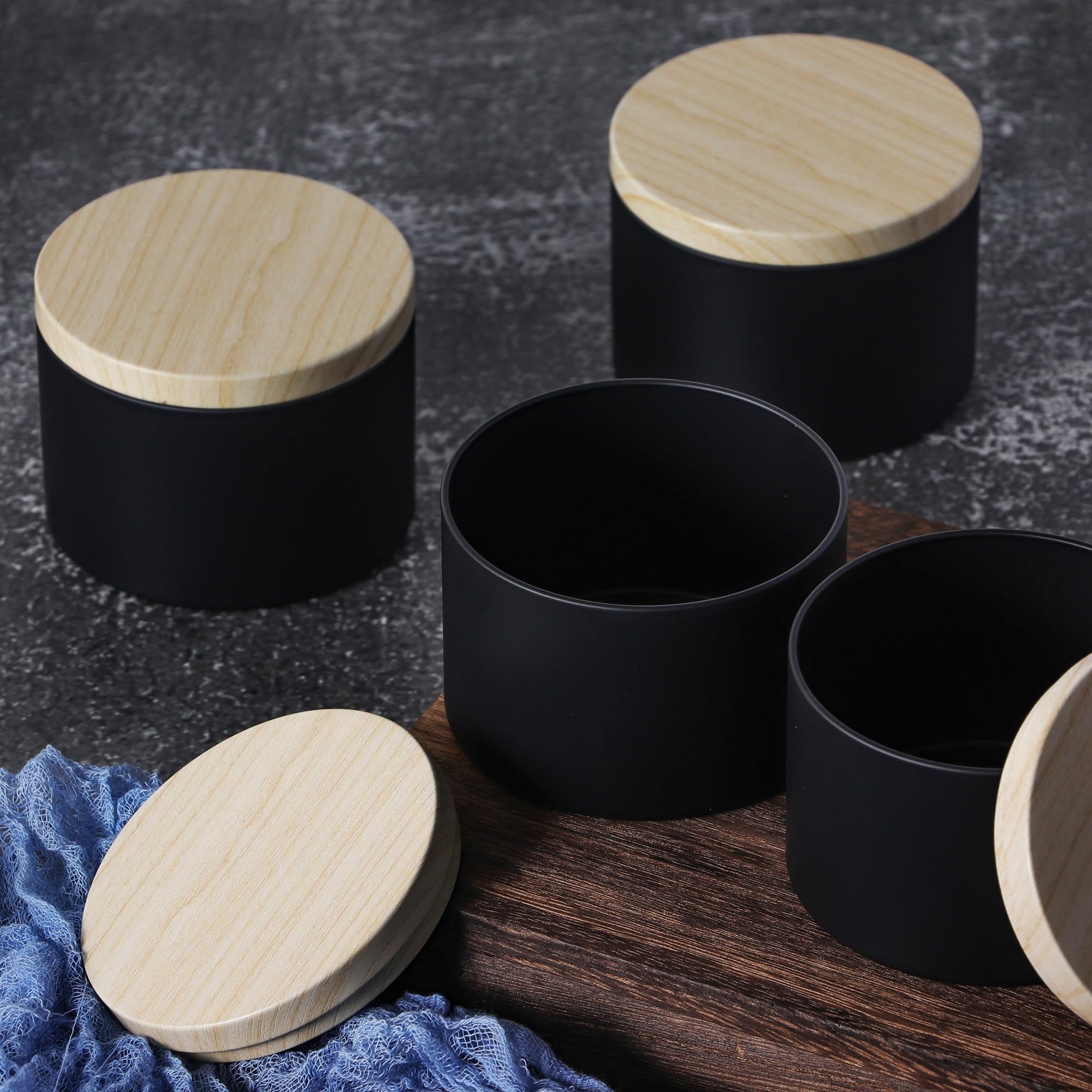 Thelextcc 24 Pack 4 oz Black Candle Tins with Lids,4oz Candle Jars for Making Candles Bulk