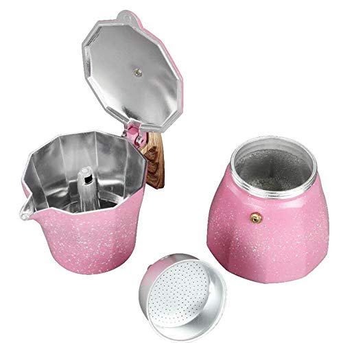 WSNM Latte Mocha Coffee Maker Italian Moka Espresso Cafeteira Percolator Pot Stovetop Coffee Maker 300Ml Pink
