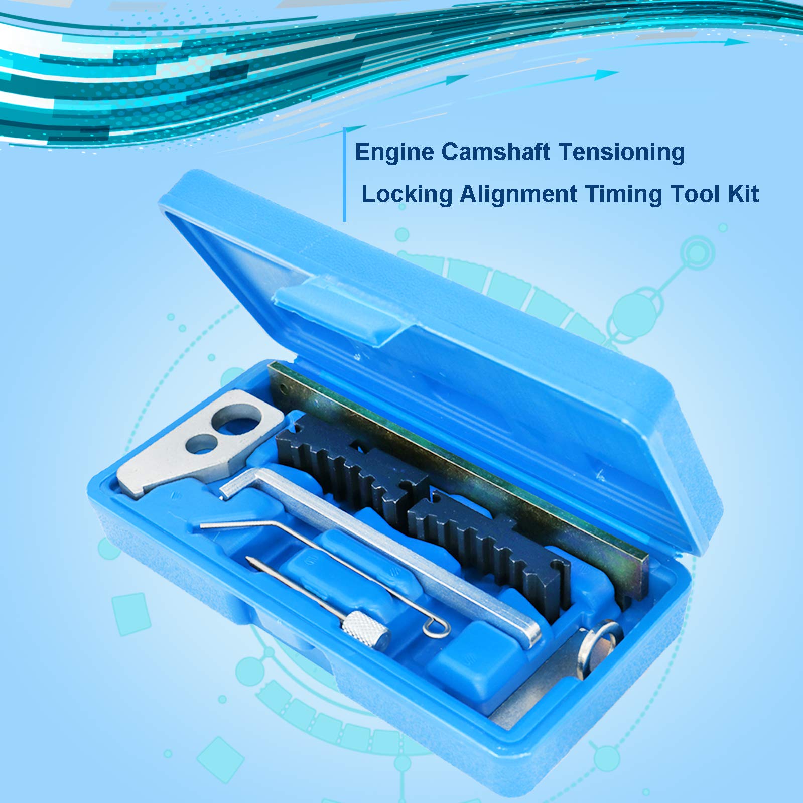 TIOIT COEME Engine Camshaft Tensioning Locking Alignment Timing Tool Kit Compatible with Chevy Cruze Aveo Alfa Romeo Fiat 16V 1.8 1.6 1.4 EN 6340 EN 6333