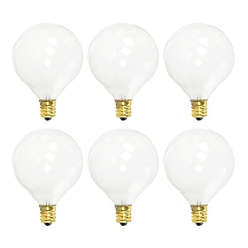 Xtricity 60W Incandescent Soft White G16.5 Globe Light Bulb, 550 Lumens, E12 Candelabra Base, Dimmable, 130V, (6 Pack)