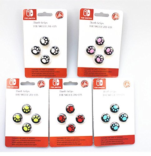 Replacement Cat Paw Silicone Analog Controller Joystick Thumb Stick Grip Cap Cover for Nintendo Switch NS Joy-Con (Blue)