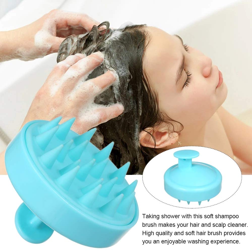 Set of 4 Soft Silicone Hair Scalp Massager, Shampoo Brush with Dandruff Brush(Assorted Colors)