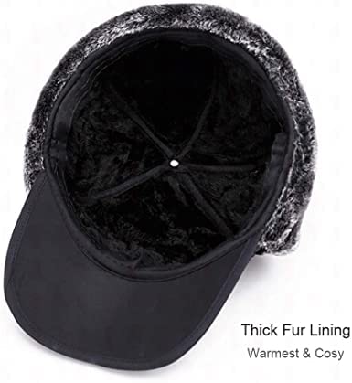 Winter Trapper Hat for Men Ushanka Russian Ski Hunting Cap Baseball Hat with Earflaps Windproof Mask Balaclava Women Warm Fur Snow Hat