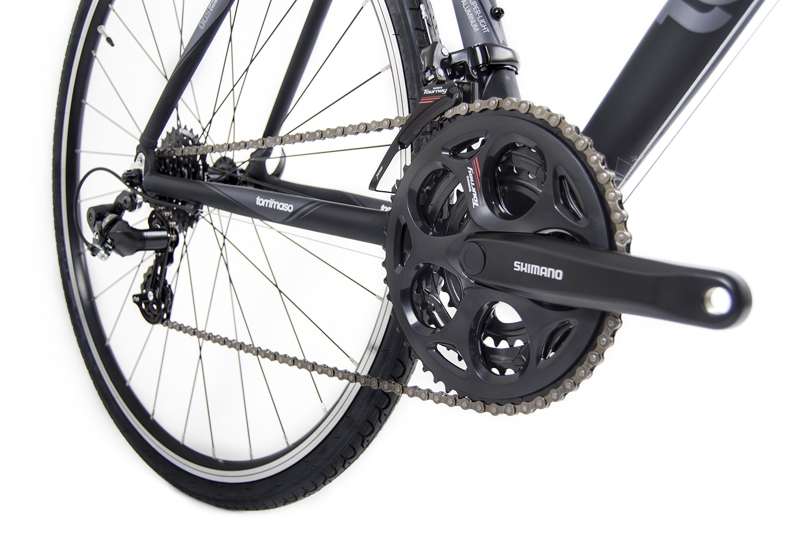 Tommaso Sorrento Shimano Tourney Hybrid Fitness Bike, Matte Black/Grey - Medium