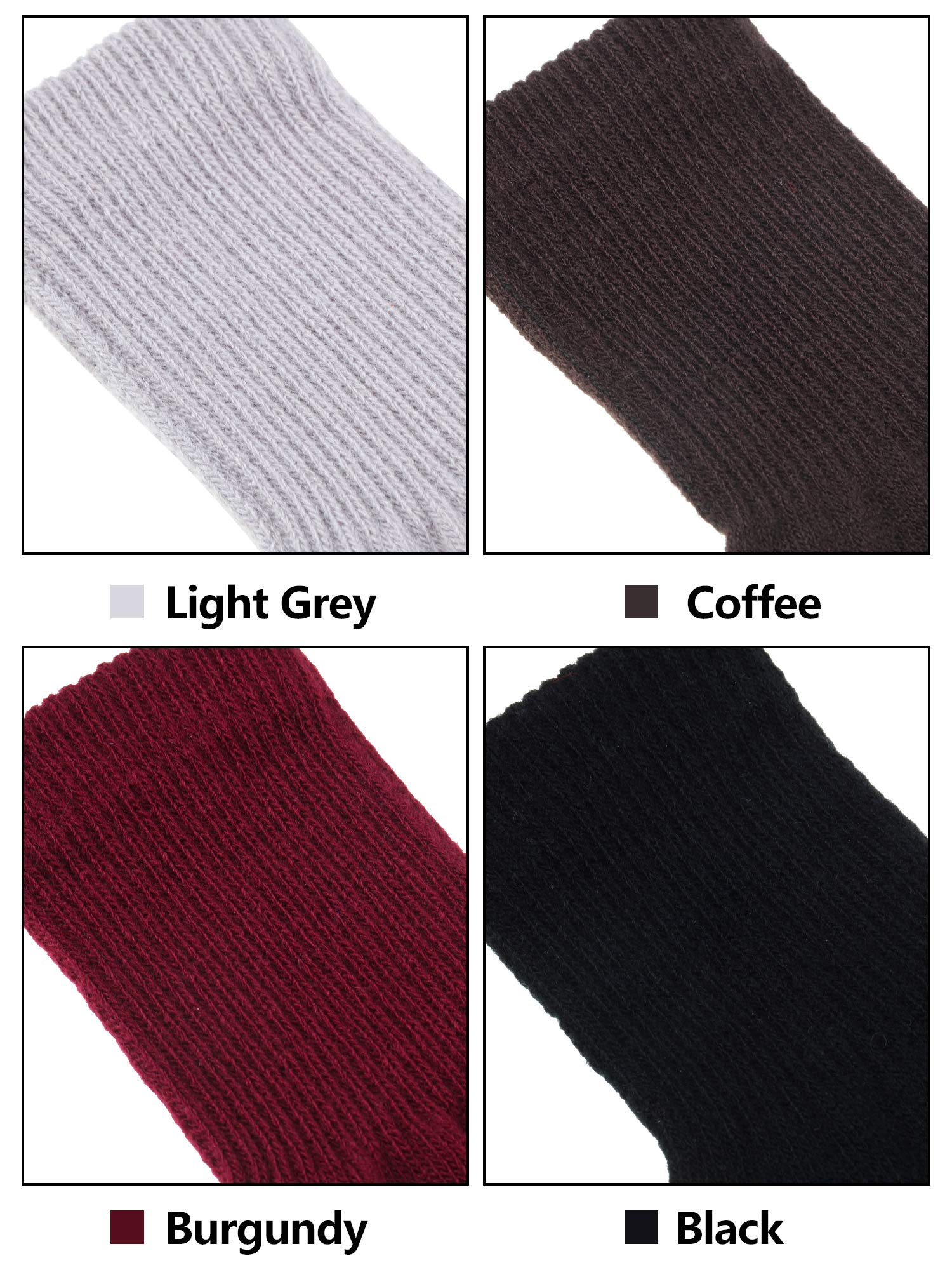 SATINIOR Fingerless Gloves for Women Half Finger Typing Gloves with Long Wrist Cuff Winter Knit Fingerless Mittens for Women (Black, Red, Light Grey, Coffee, 4 Pairs)