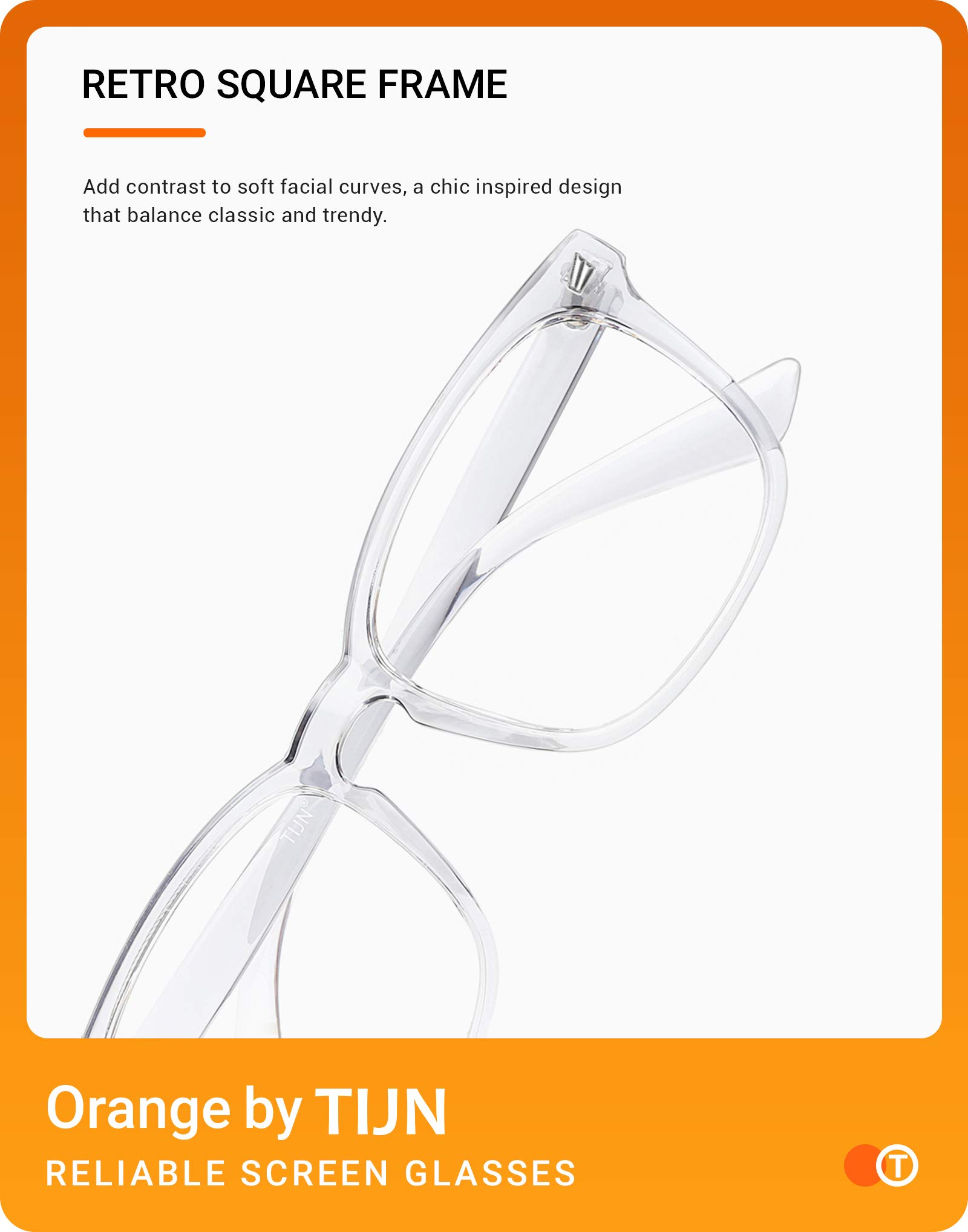 TIJN Unisex Stylish Square Non-Prescription Eyeglasses Glasses Clear Lens Women Men Eyewear