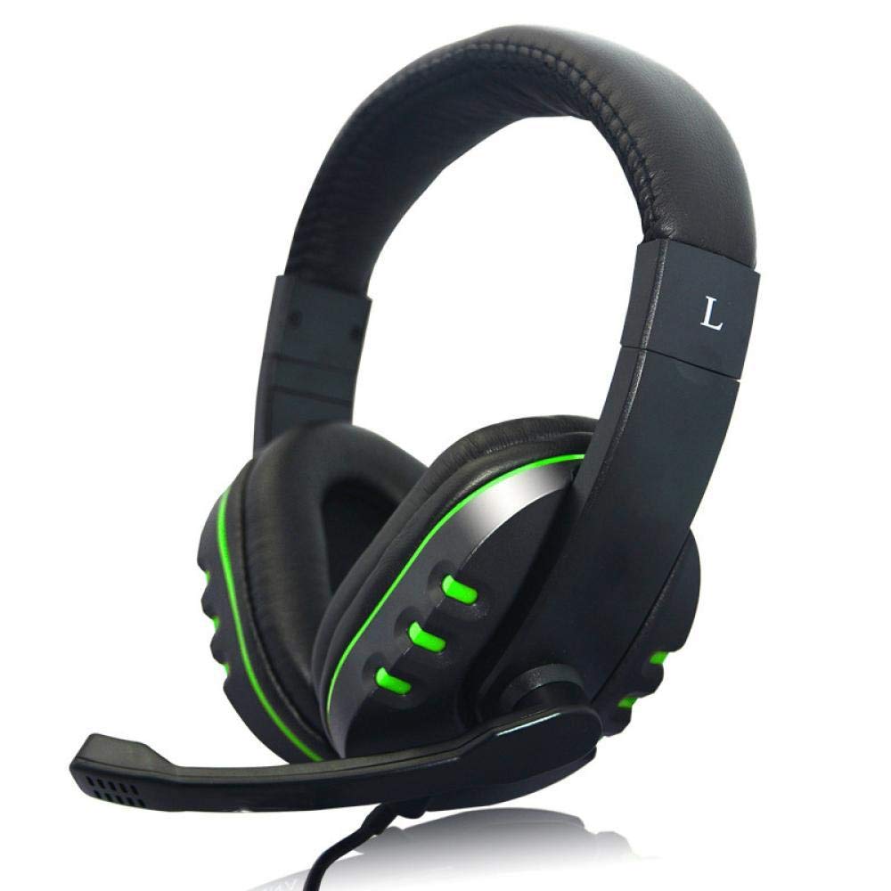 SFBBBO Headset On Ear Headset Stereo Deep Gaming Headphones Earphone with Microphone for Computer Pc Laptop Notebook GreenNoLEDPC
