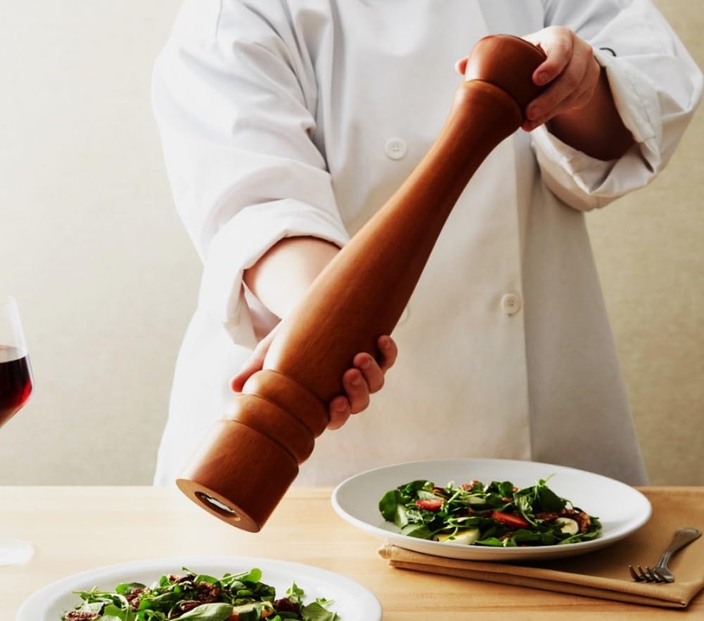 Soro Essentials- 18β Wooden Pepper Grinder- Pepper Mill or Salt Mill Best Pepper or Salt Grinder with an Adjustable Rotor and Easily Refillable Spice Tool Grinder Pepper Grinder for your kitchen