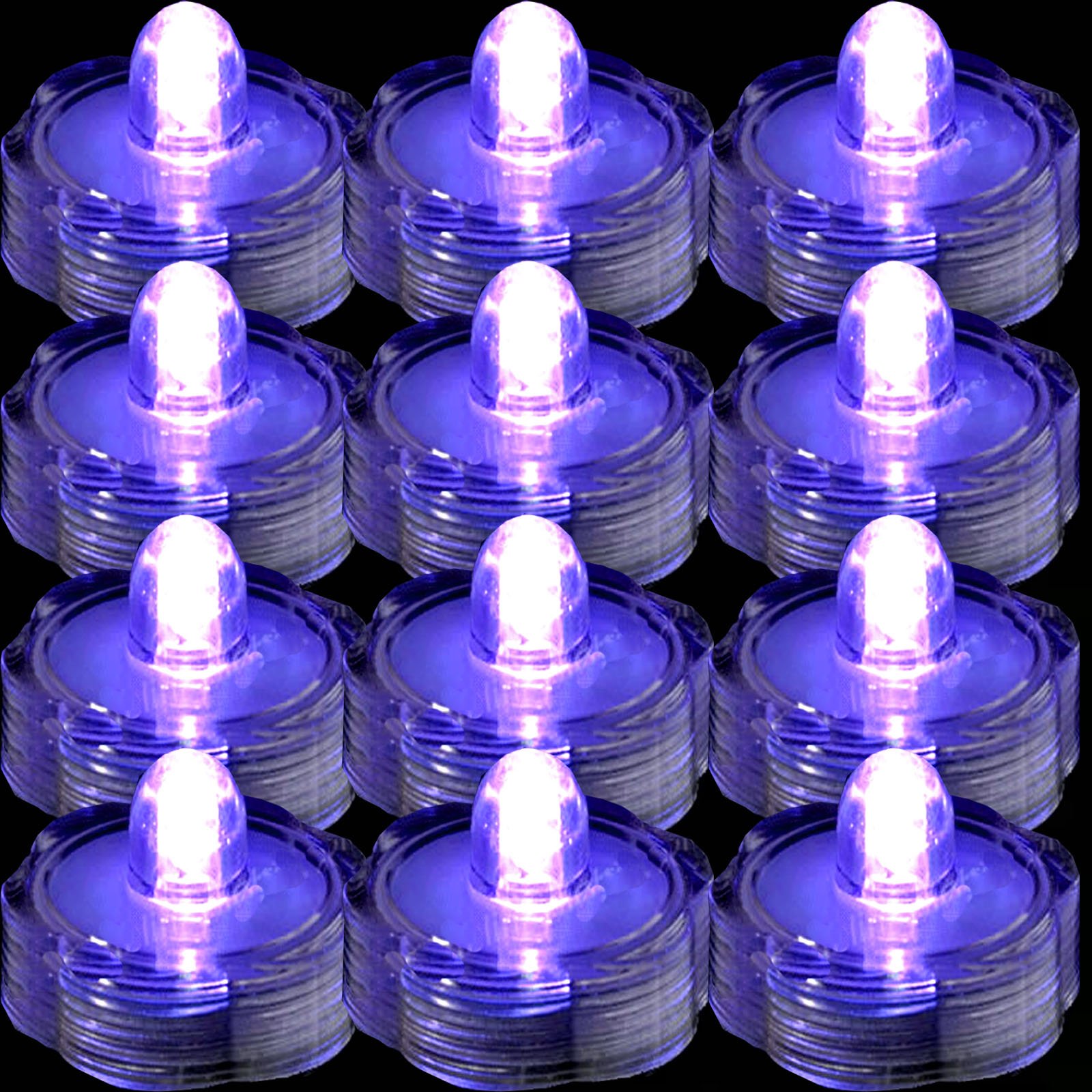 TDLTEK Waterproof Submersible Led Lights Tea Lights for Wedding, Party, Decoration, Vase (36 Pieces Purple)