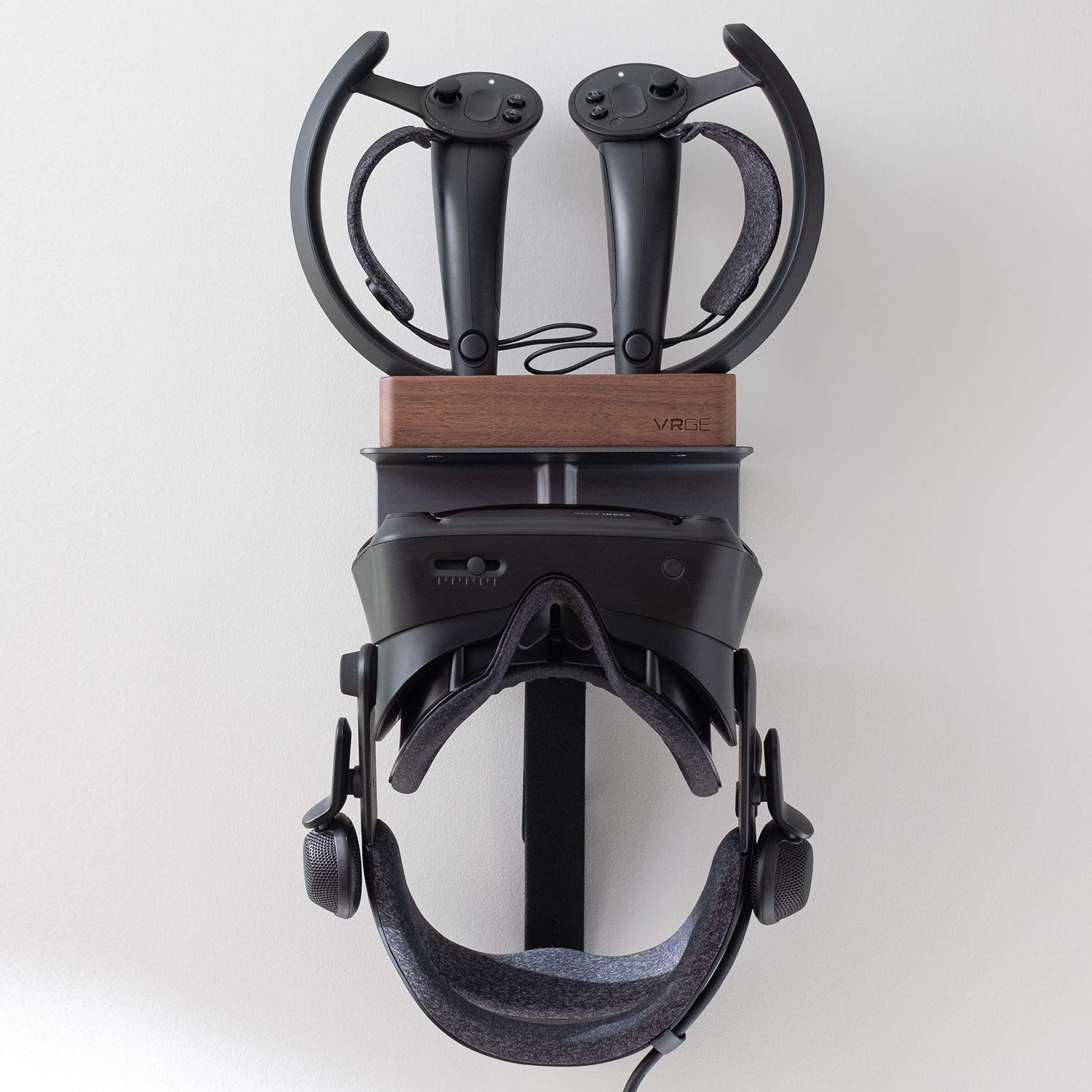 VRGE - Valve Index VR Wall Mount Charging Stand Station : Holds Both Valve Index VR Headset and charges USB VR Controllers