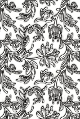 Tim Holtz Sizzix 3-D Texture Fades Mini Roses and Mini Botanical, Bundle of 2 Embossing Folders (665631 665632)