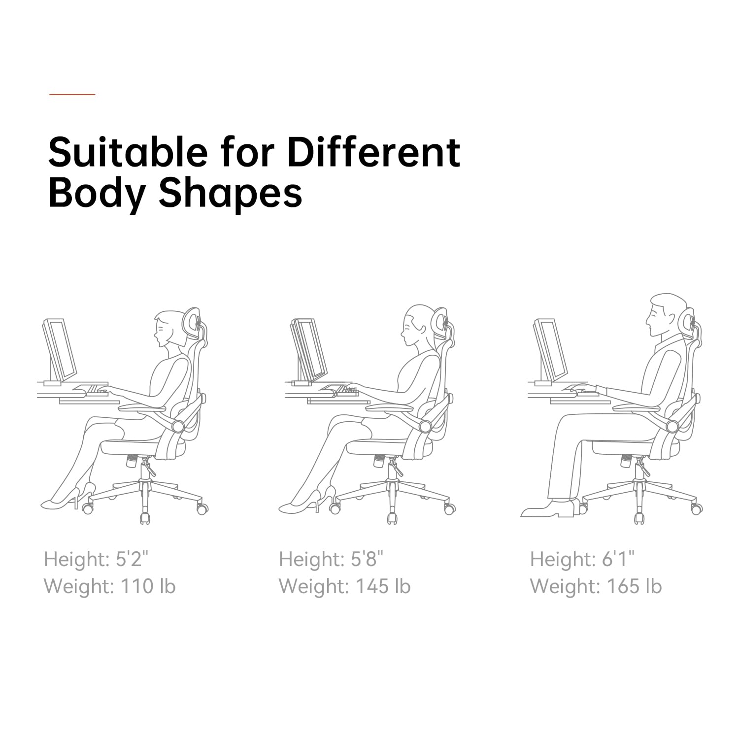 SIHOO M102C Ergonomic Mesh Office Chair, High Back Desk Chair with 3D Armrests, Up&Down Lumbar Support, Swivel Computer Task Chair with Adjustable 2D Headrest, Tilt Function red