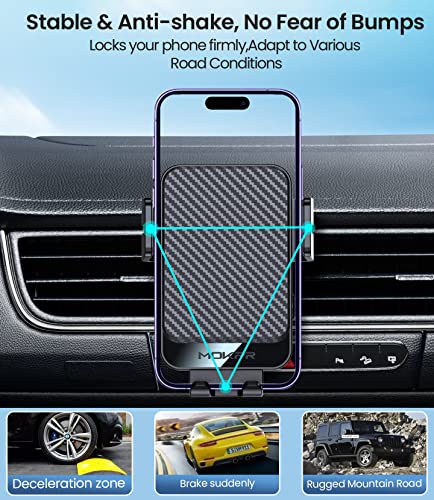 Wireless Car Charger, MOKPR 15W Fast Charging Auto-Clamping Car Mount Universal Hands-Free Car Charger Mount for Dash Windshield Air Vent Compatible with iPhone 15/14/13/12, Samsung S23/S22/S21 Black
