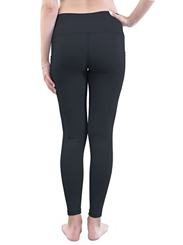 ZNYUNE Women's Athletic Essential Soft High Waisted Tummy Control Workout Running Pants Yoga Leggings Black