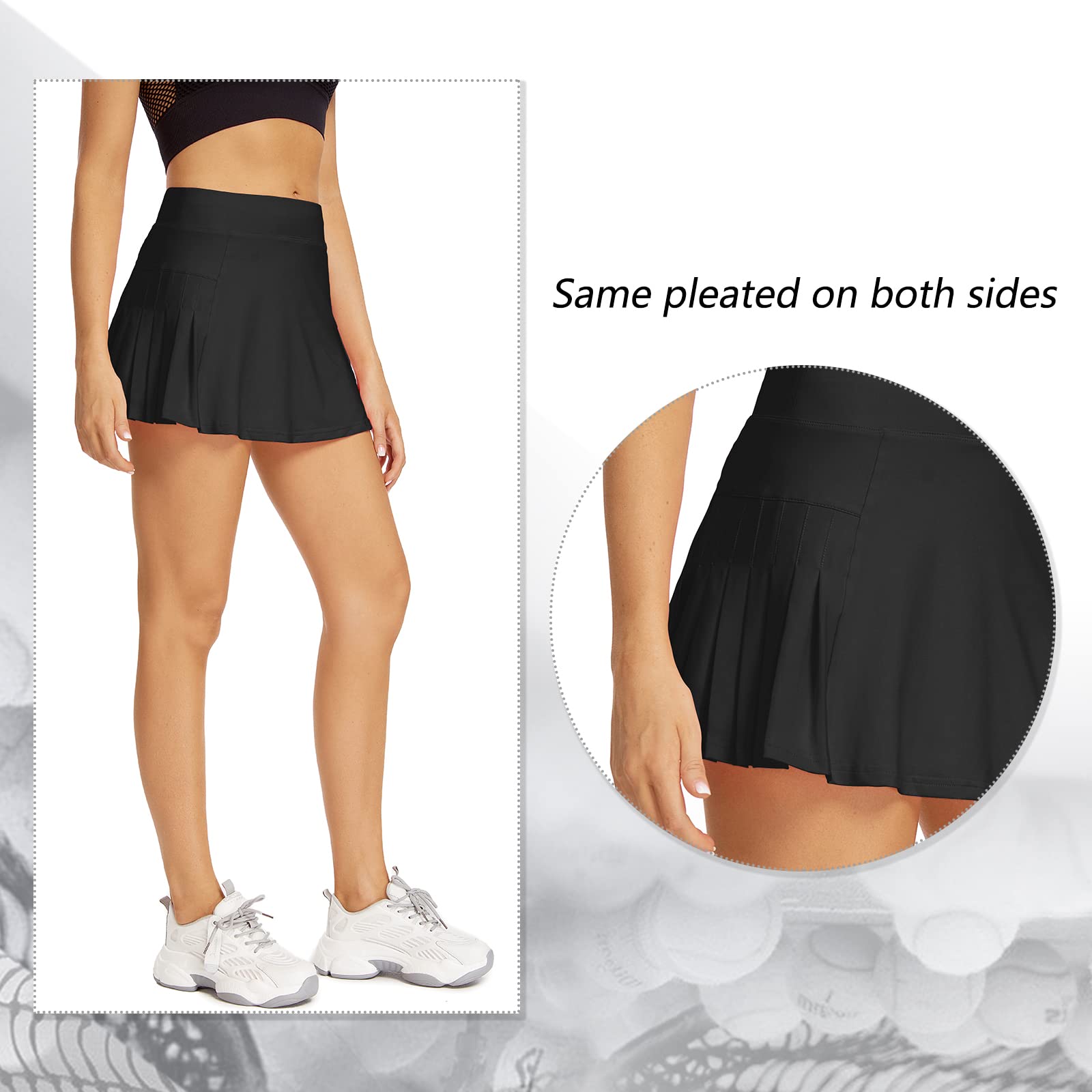 Tennis Skorts Skirts for Women Mini High waisted Pleated Golf Athletic Skater Skirts with Pockets