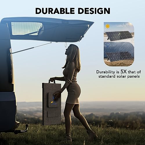 TISHI HERY 260W Solar Panel for Power Station Generator, Portable Solar Charger Kit 18V Foldable Solar Cell Solar Charger with MC-4 High-Efficiency Battery Charger for Outdoor Camping Van RV Trip