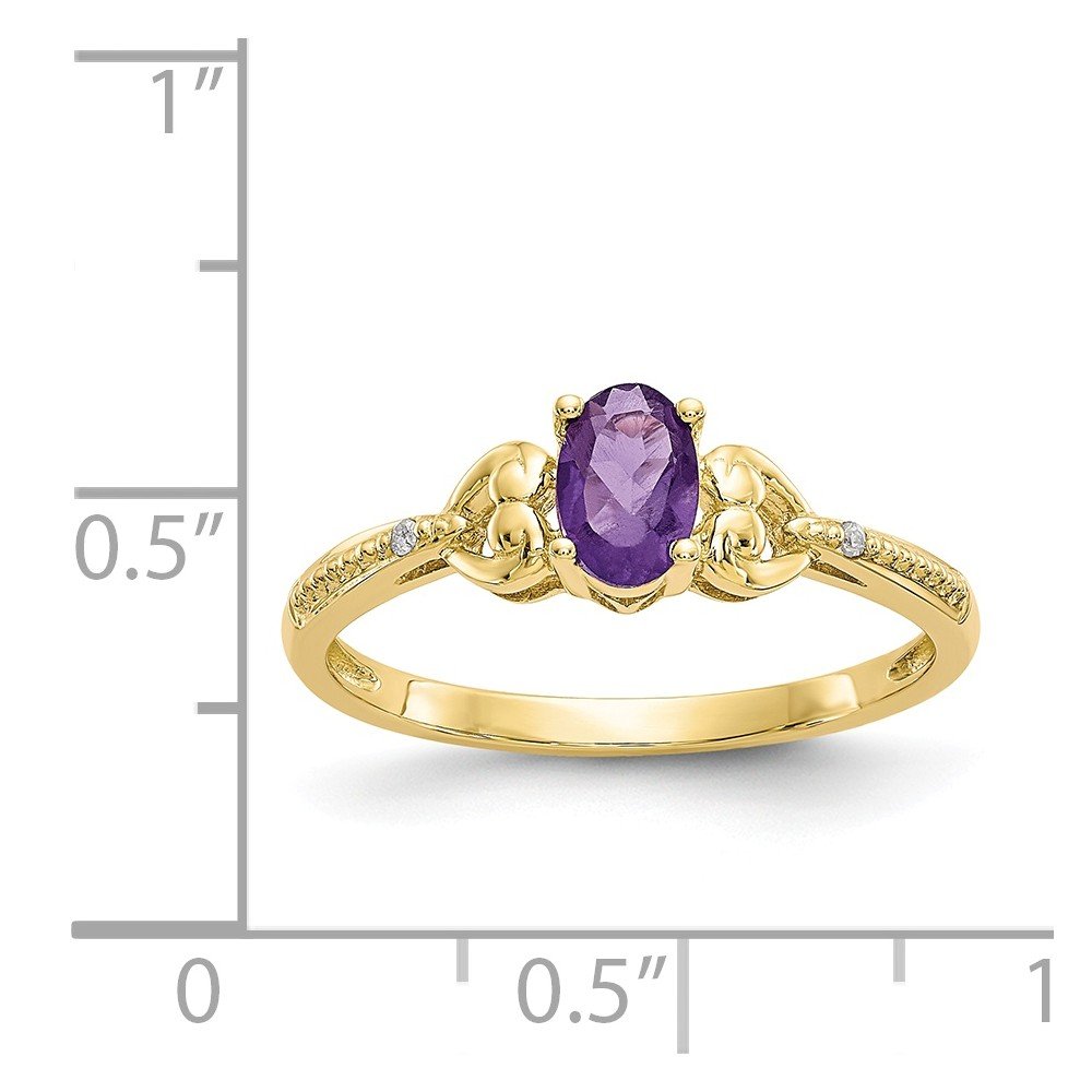 Sonia Jewels Size - 4-10k Yellow Gold Purple Simulated Amethyst Diamond Engagement Wedding Ring (.01 cttw.) (2mm)