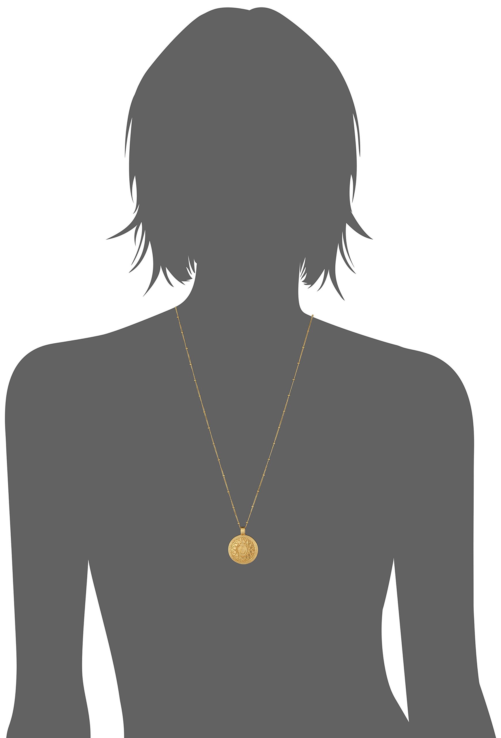 Satya Jewelry Gold Hamsa Mandala womens Pendant Necklace (24-Inch)