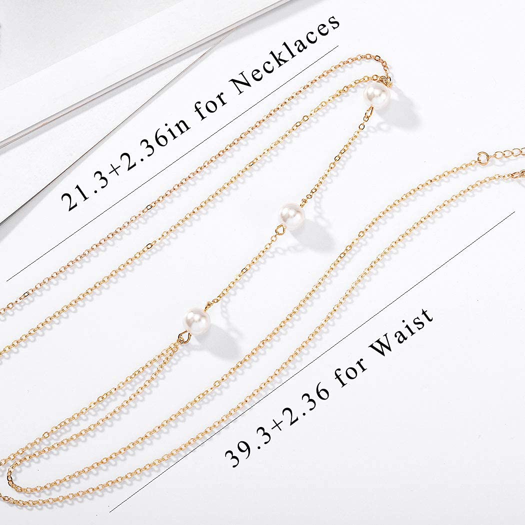 Zehope Boho Pearl Body Chain Gold Sexy Waist Belly Chains Bikini Beach Bra Body Chain Jewelry for Women