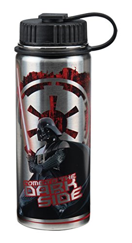 Vandor Star Wars Dark Side 18 Ounce Vacuum Insulated Stainless Steel Bottle, Silver