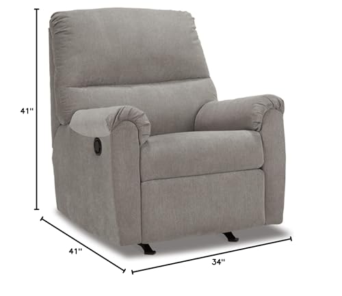 Signature Design by Ashley Miravel Casual Manual Rocker Recliner, Light Gray
