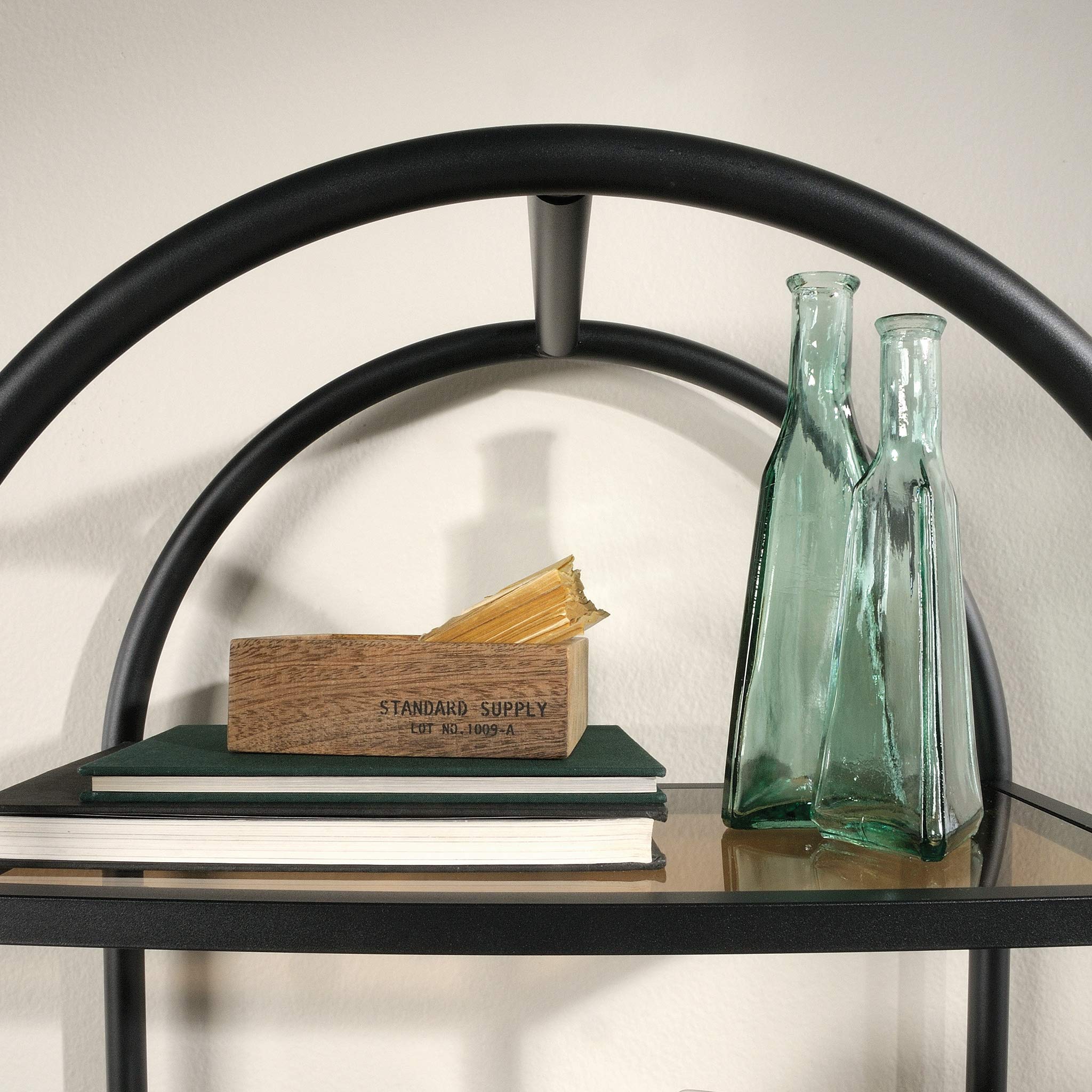 Sauder Boulevard Cafe Open Shelving, Black finish
