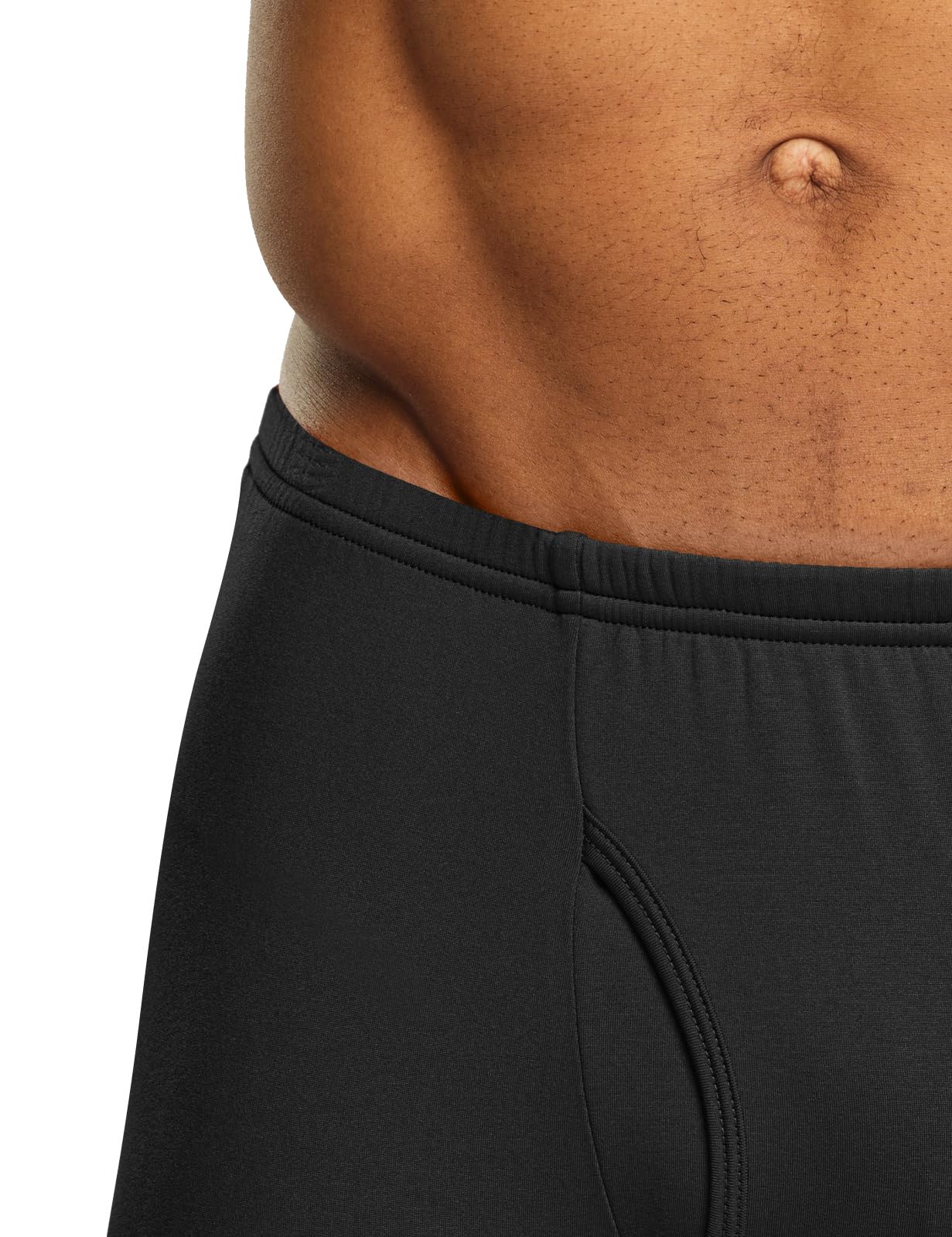TSLA Men's Thermal Underwear Pants, Heated Warm Fleece Lined Long Johns Leggings, Winter Base Layer Bottoms, Thermal Fly-Front 2pack Black, Large