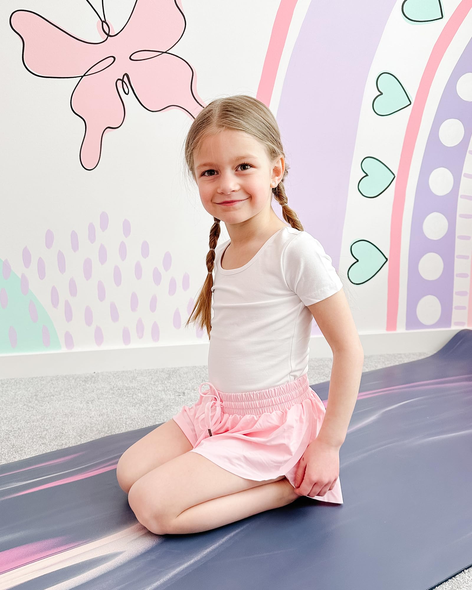 Stelle Leotard for Girls Toddler Ballet Leotards Dance Gymnastics Outfits with Bow Back (White, 5T)