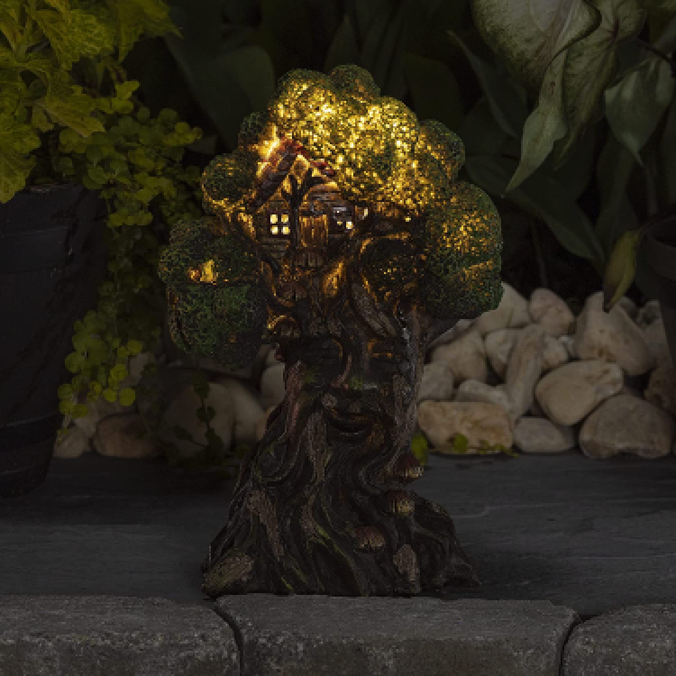 VP Home Enchanted Glowing Tree Solar Light for Home and Outdoor Decor Enchanted Tree Solar Powered Flickering LED Garden Light Glowing Tree Backyard Halloween Decoration